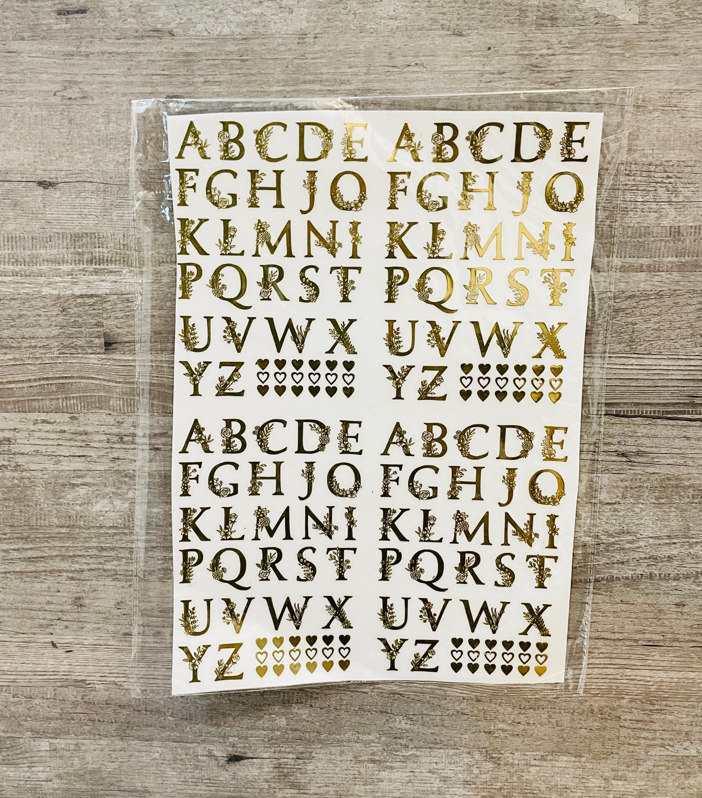 Gold Metal Sticker A4 Size : Alphabet – Luxury Deco
