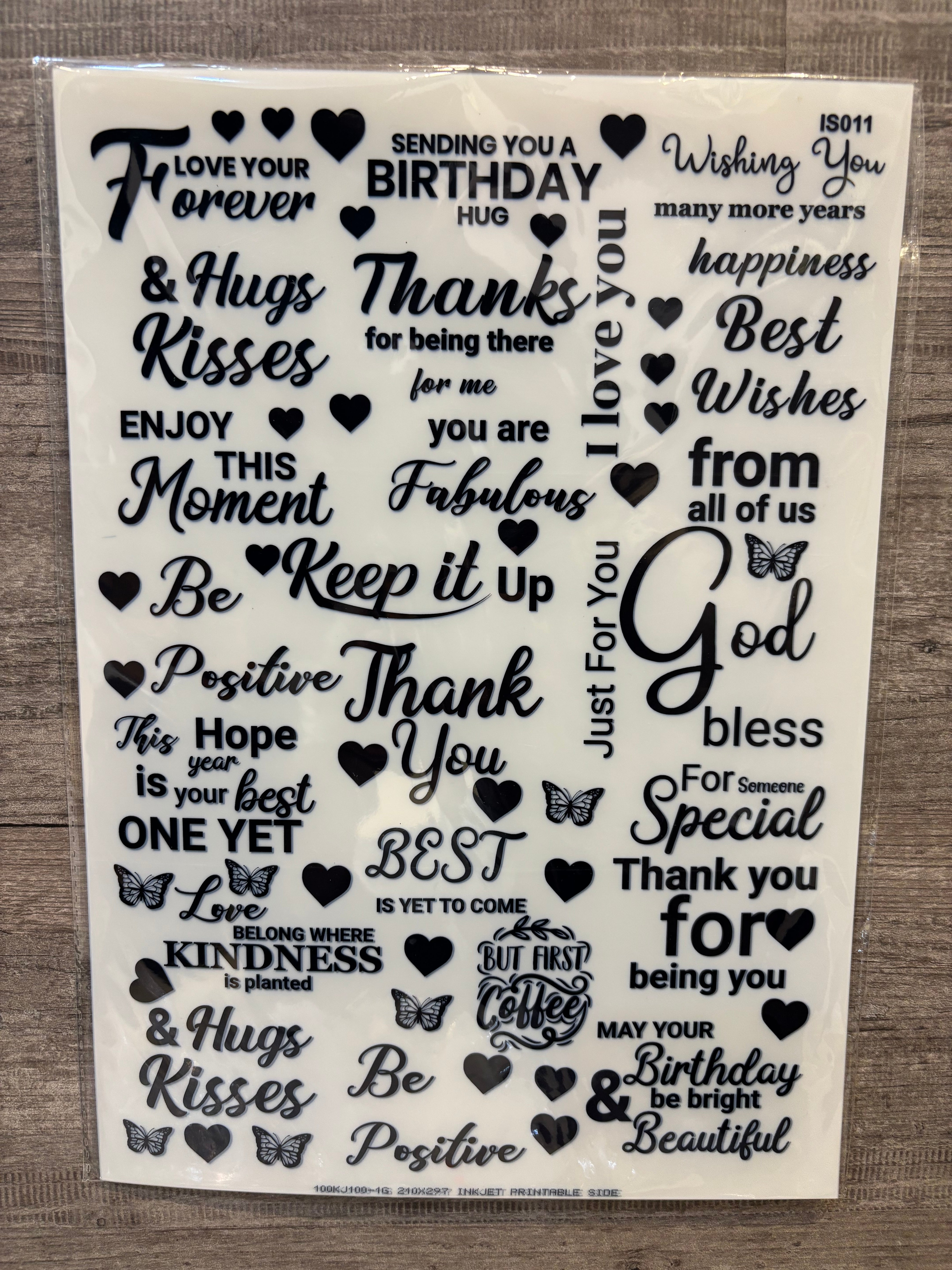 Transparent Insert Sheet : Quotes – Luxury Deco