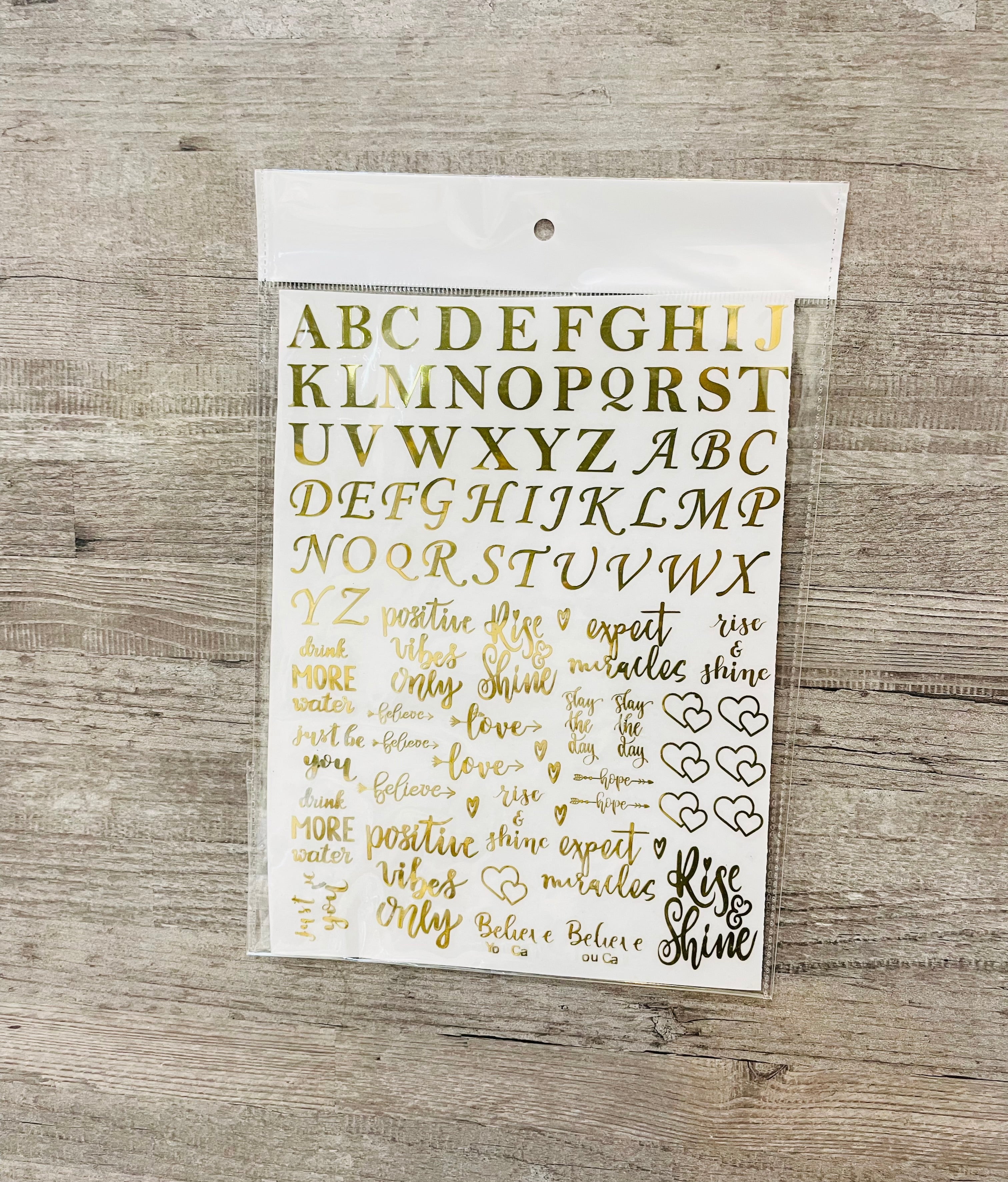 Gold Metal Sticker A5 Size : Alphabet – Luxury Deco