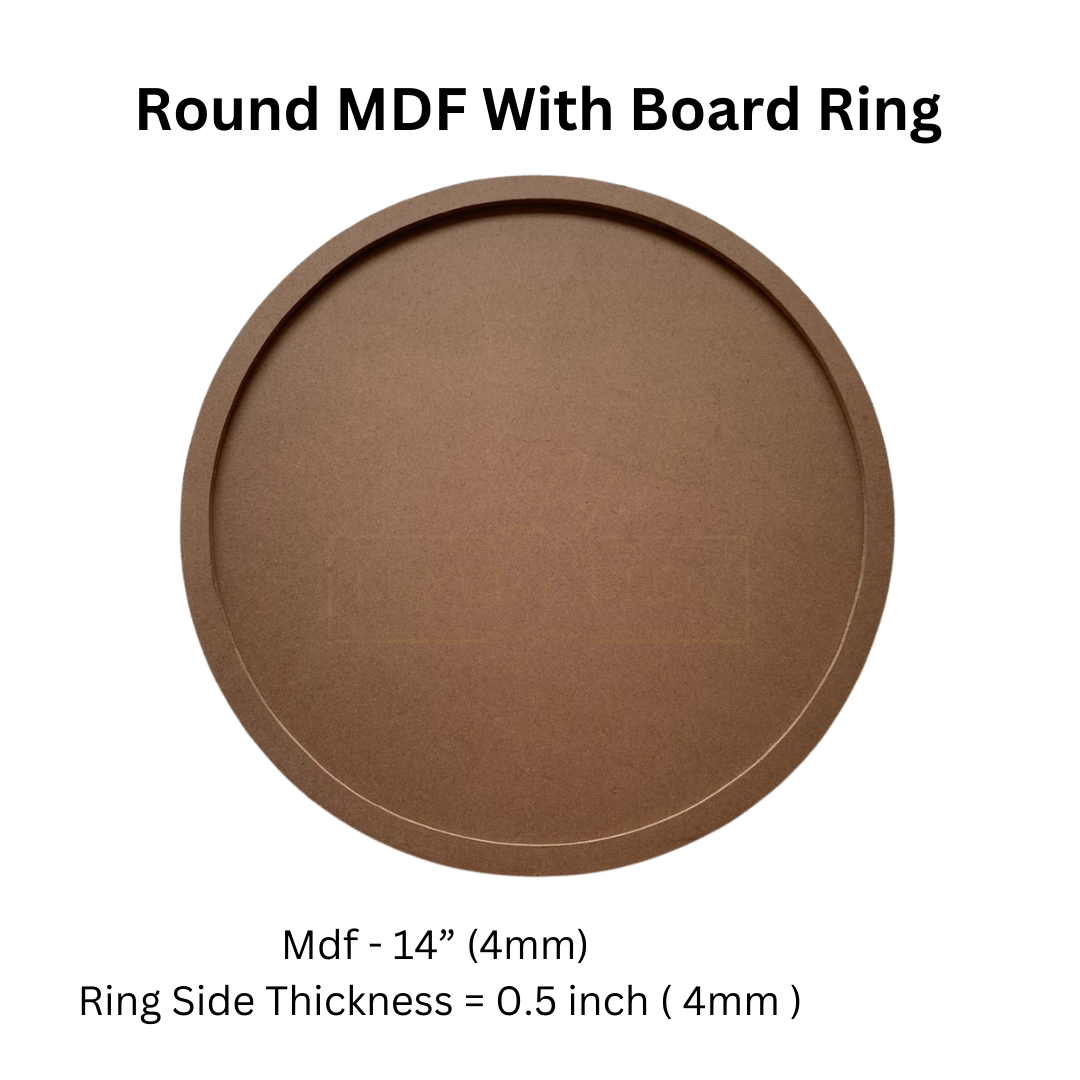 MDF Round Base with ring : 14 Inch – Luxury Deco