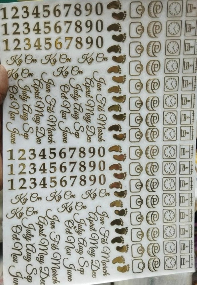 Gold Metal Sticker A4 Size : Baby – Luxury Deco