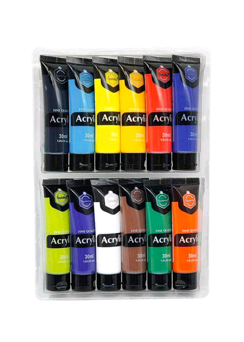 Premium Acrylic Paint Set : 12 pc – Luxury Deco