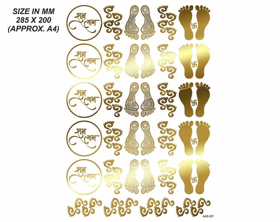 Gold Embossed Sticker Sheet : Shubh Laabh – Luxury Deco