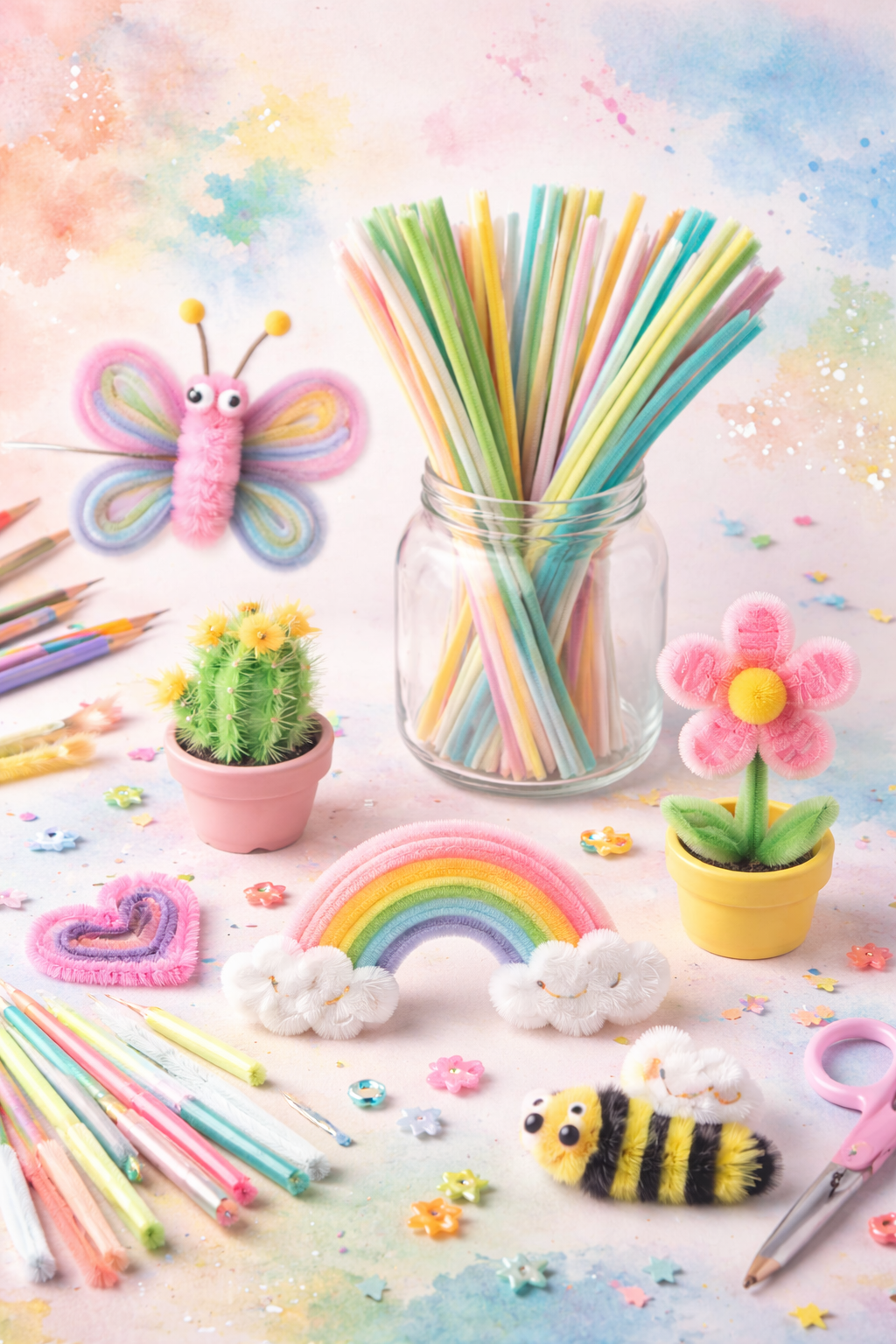Pipe cleaner : Pastel Multi – Luxury Deco